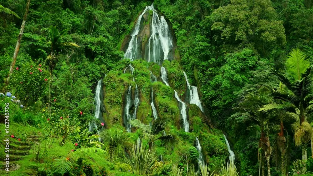 Waterfalls at Santa Rosa de Cabal, Colombia. Beautiful Waterfall inside ...