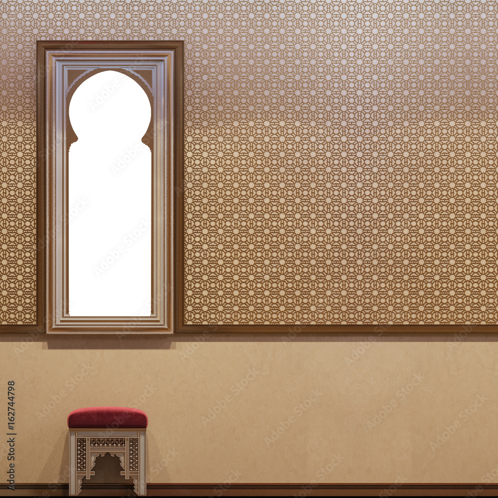 3d illustration hall interior design of a hotel room in a traditional ...