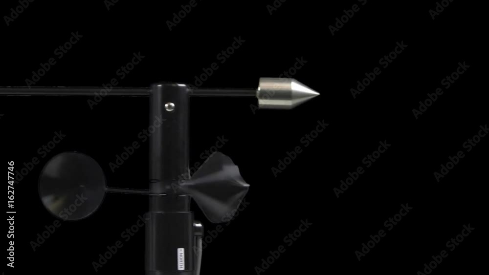 Pan from right to left of dual weather station wind speed and direction ...