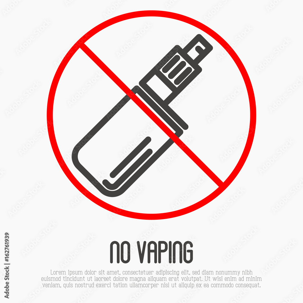 No vaping thin line icon. No smoking area vector illustration. Stock ...