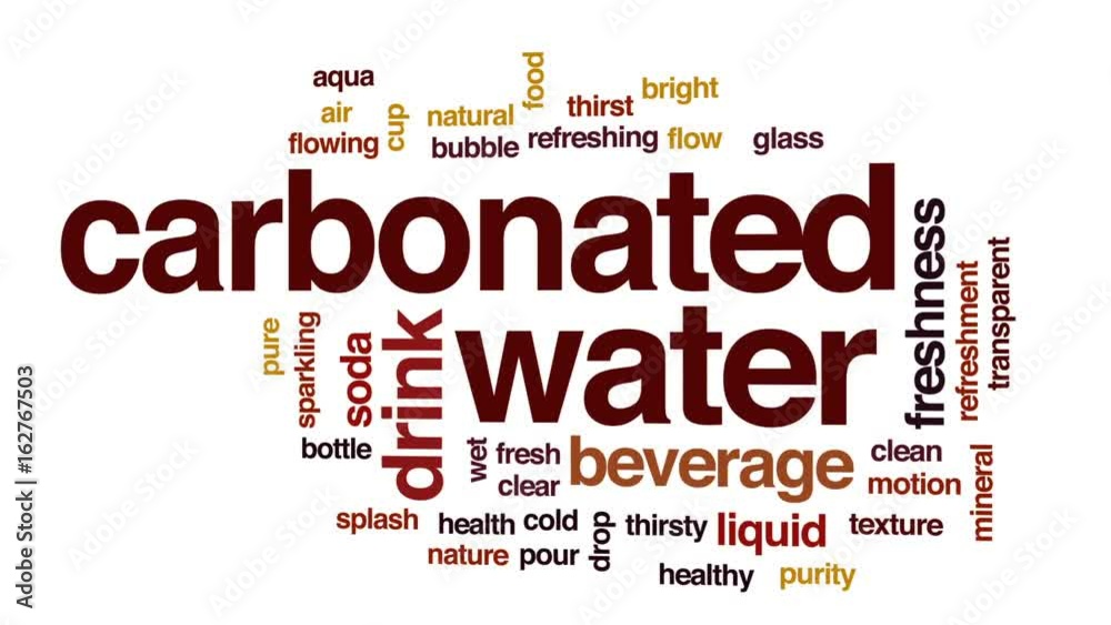 Carbonated water animated word cloud, text design animation. Stock ...