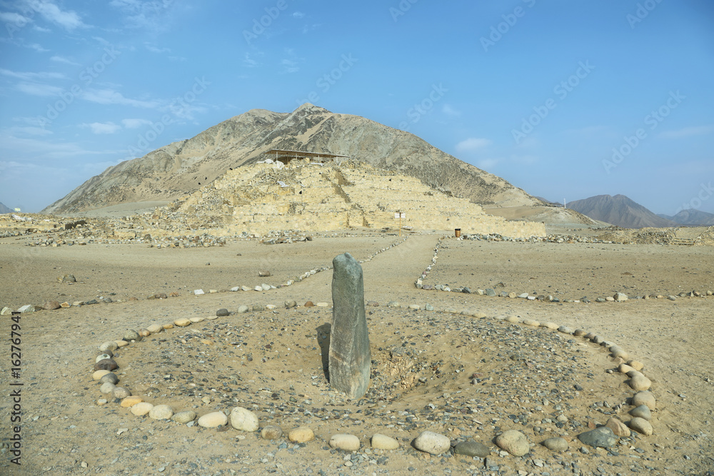 Ancient city of Caral, UNESCO world heritage site, Peru Stock Photo ...
