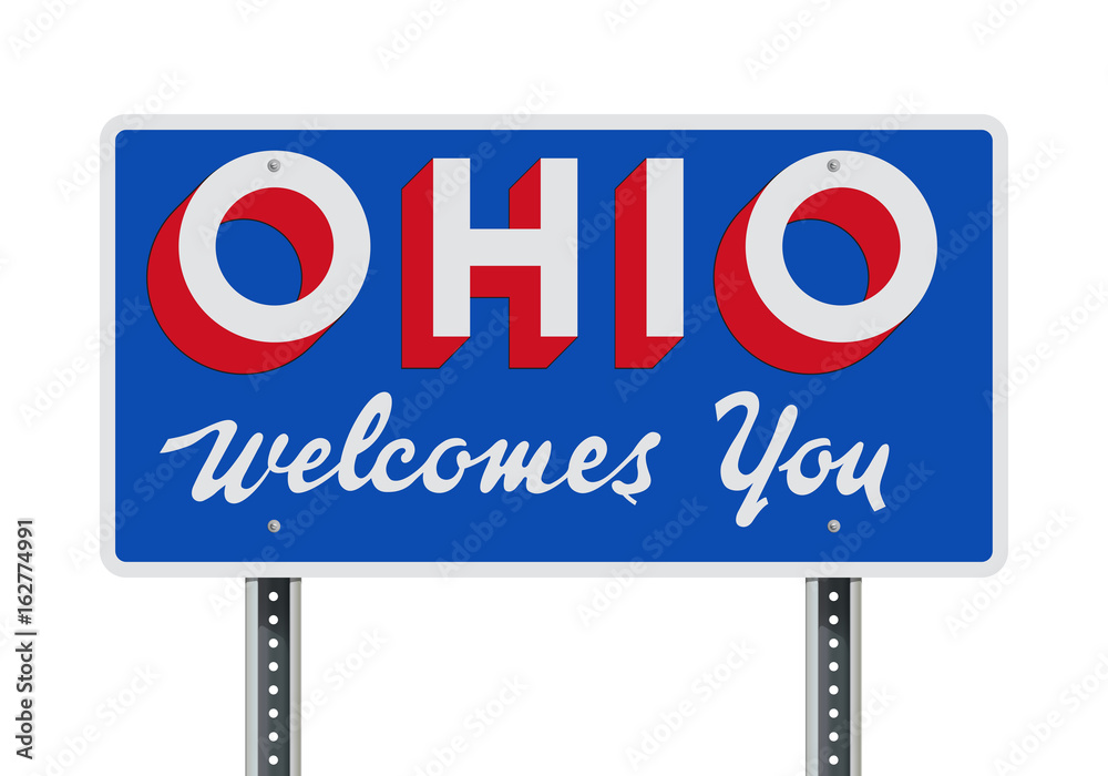 Welcome road sign of the state of Ohio Stock Vector | Adobe Stock