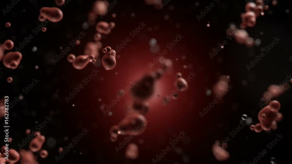 Red Blood Cell Clumps Morphing and Moving Zoom Out. zoom out to show a ...