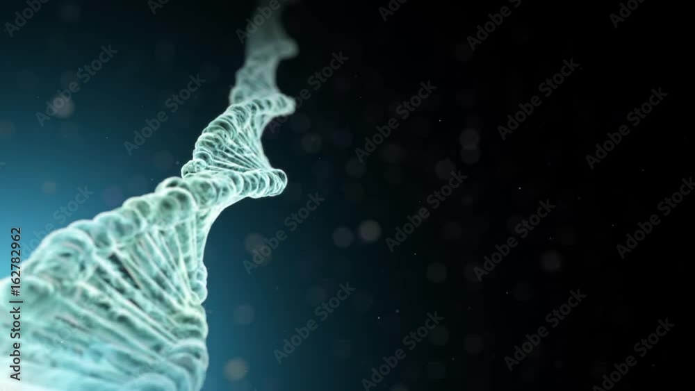 DNA Helix Moving on Left Side Background. a dna helix is on left side ...