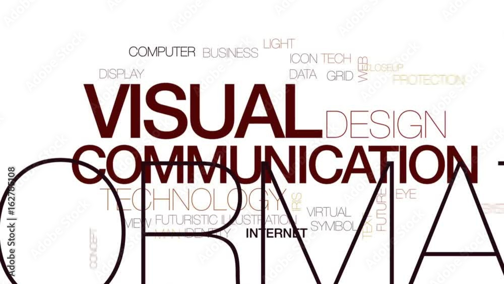 Visual communication animated word cloud, text design animation ...