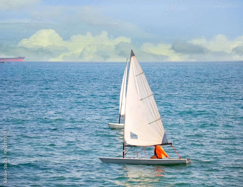 Laser sail boats Stock Photo | Adobe Stock