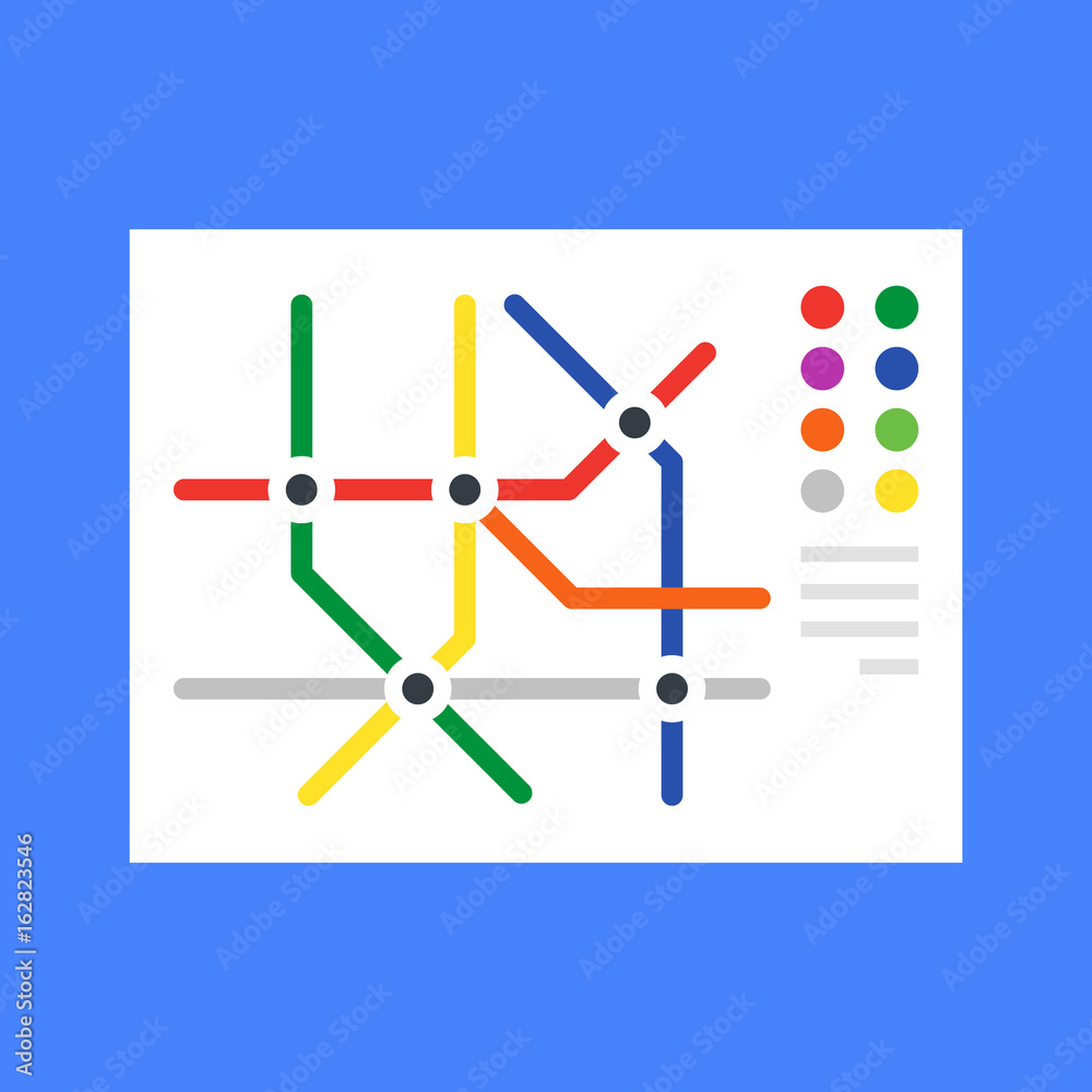 Subway map, metro map. Modern flat design concept. Vector illustration ...