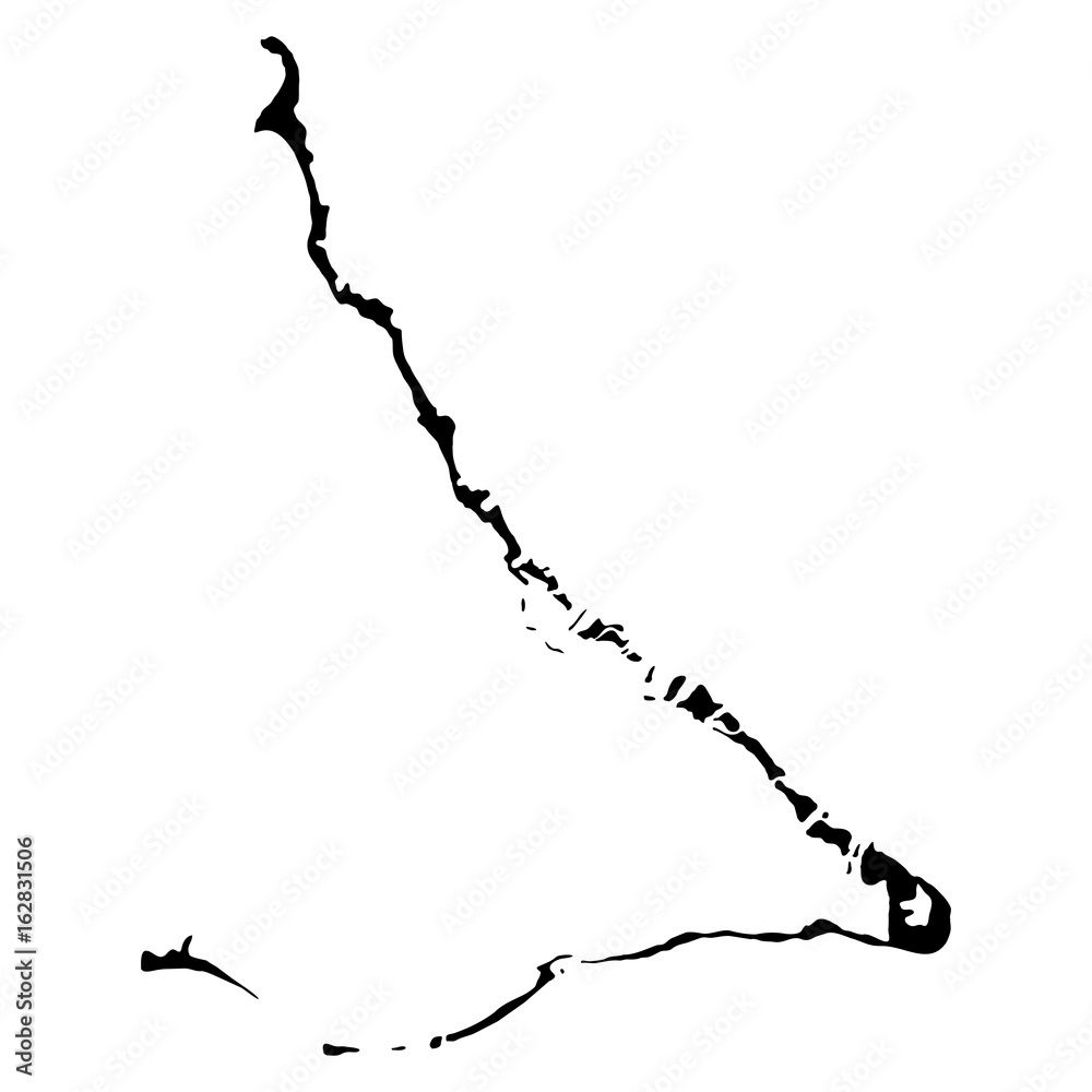 Tarawa Atoll, Kiribati black map on white background vector Stock ...
