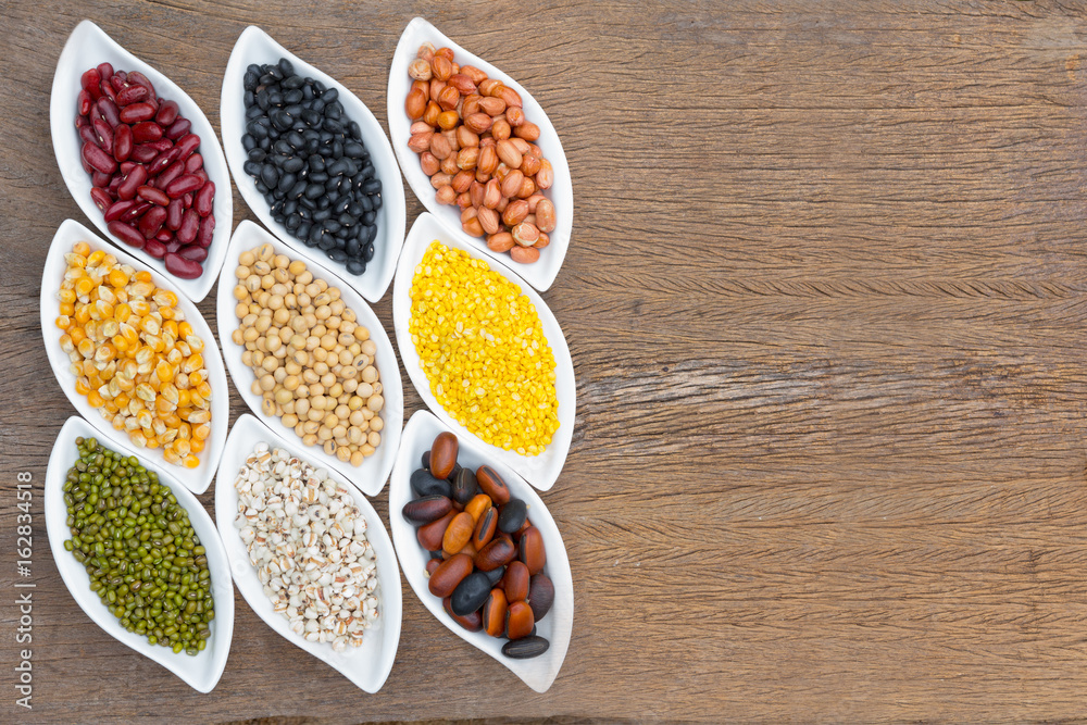 Beans variety,different types of beans background, beans and lentils ...