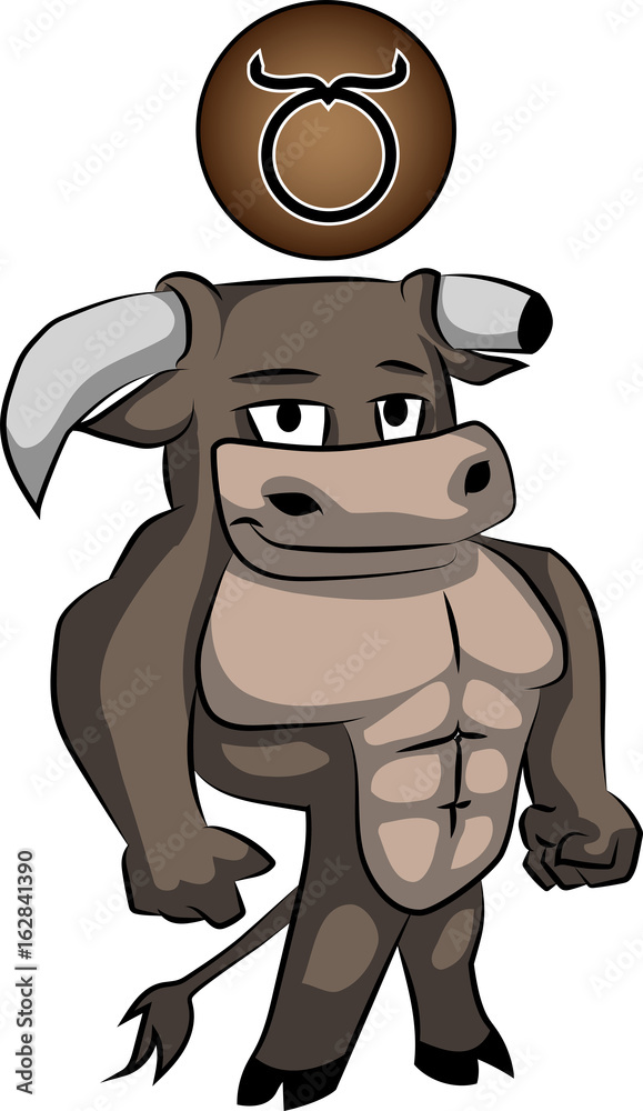 Taurus zodiac sign Cartoon Vector Stock Vector | Adobe Stock
