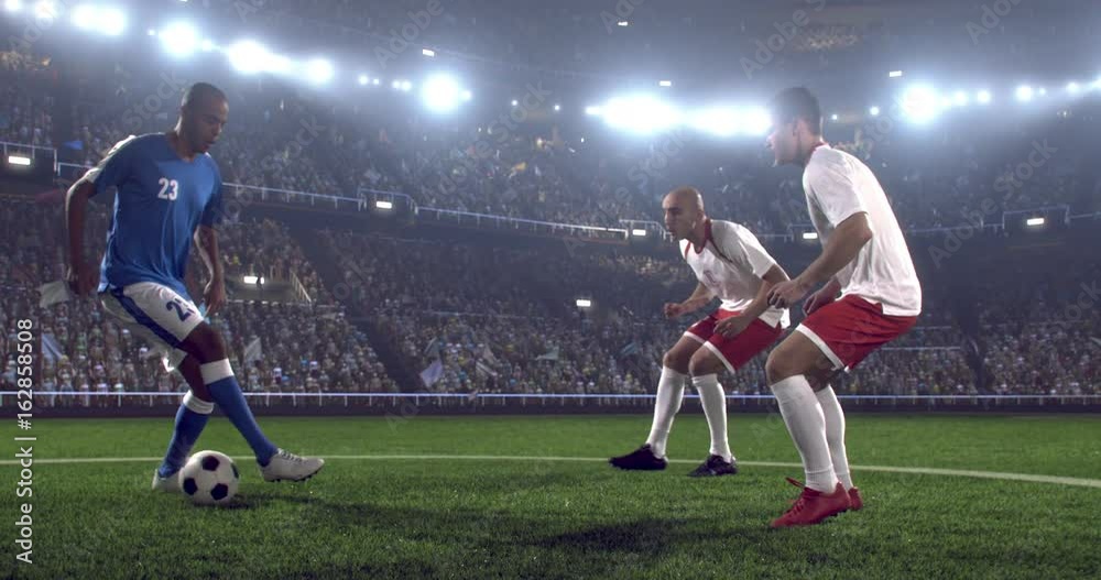 Vidéo Stock 4k footage of a soccer player in dramatic play during a ...