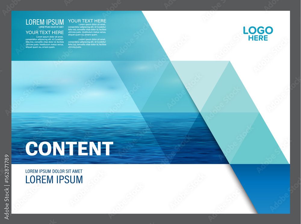 Summer Sea and blue sky presentation layout design template background ...