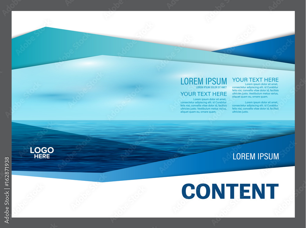 Summer Sea and blue sky presentation layout design template background ...