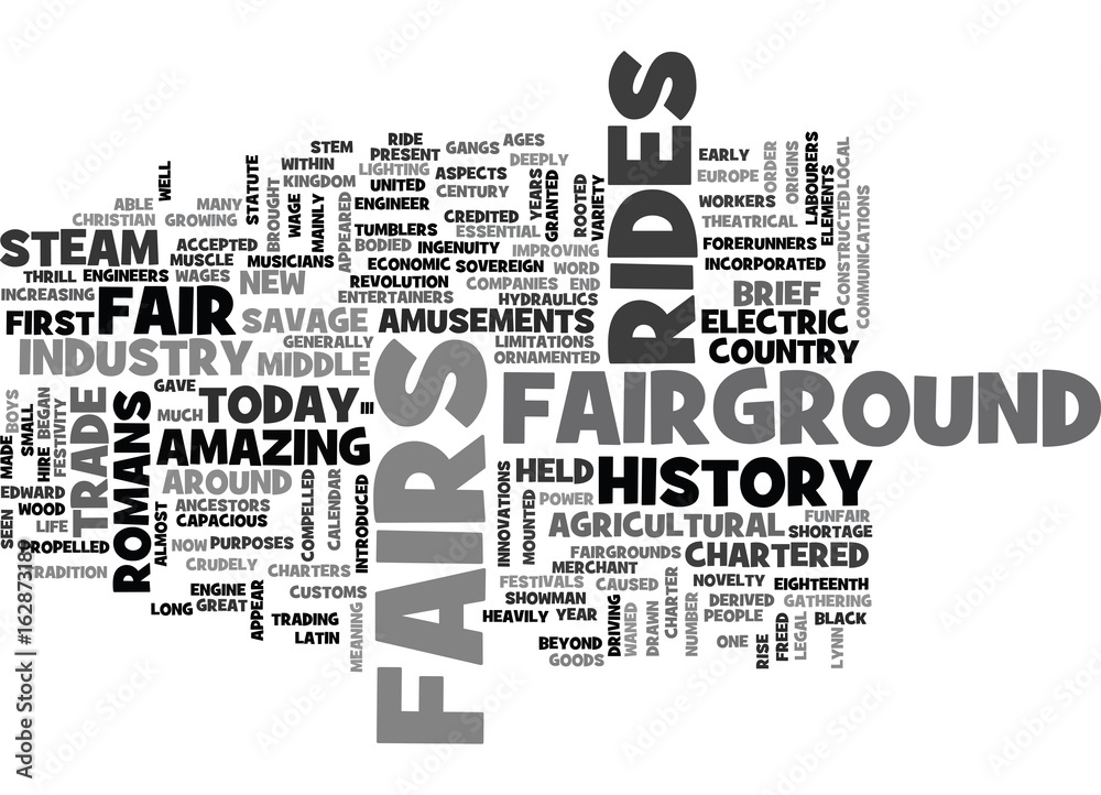 Photo & Art Print A BRIEF HISTORY OF THE FAIRGROUND INDUSTRY TEXT WORD ...