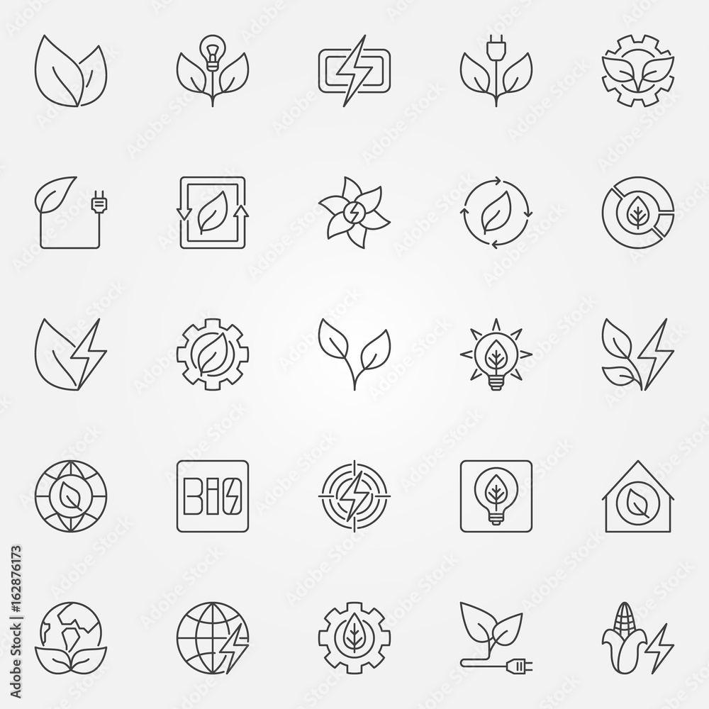 Bioenergy icons set Stock Vector | Adobe Stock