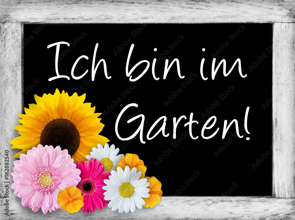 Ich bin im Garten! Stock Illustration | Adobe Stock