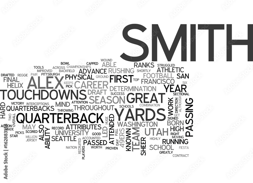 Poster ALEX SMITH DRAFT DAY PICKS TEXT WORD CLOUD CONCEPT – Wall Art ...