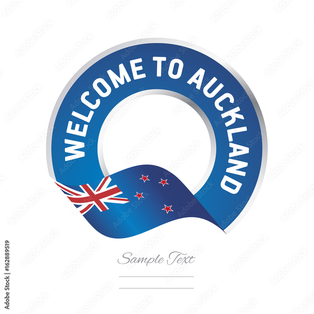 Welcome to Auckland New Zealand flag logo icon Stock Vector | Adobe Stock