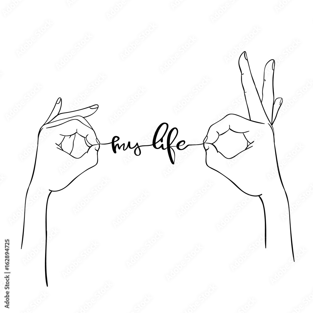 My life hand lettering handmade calligraphy for typography Stock Vector ...