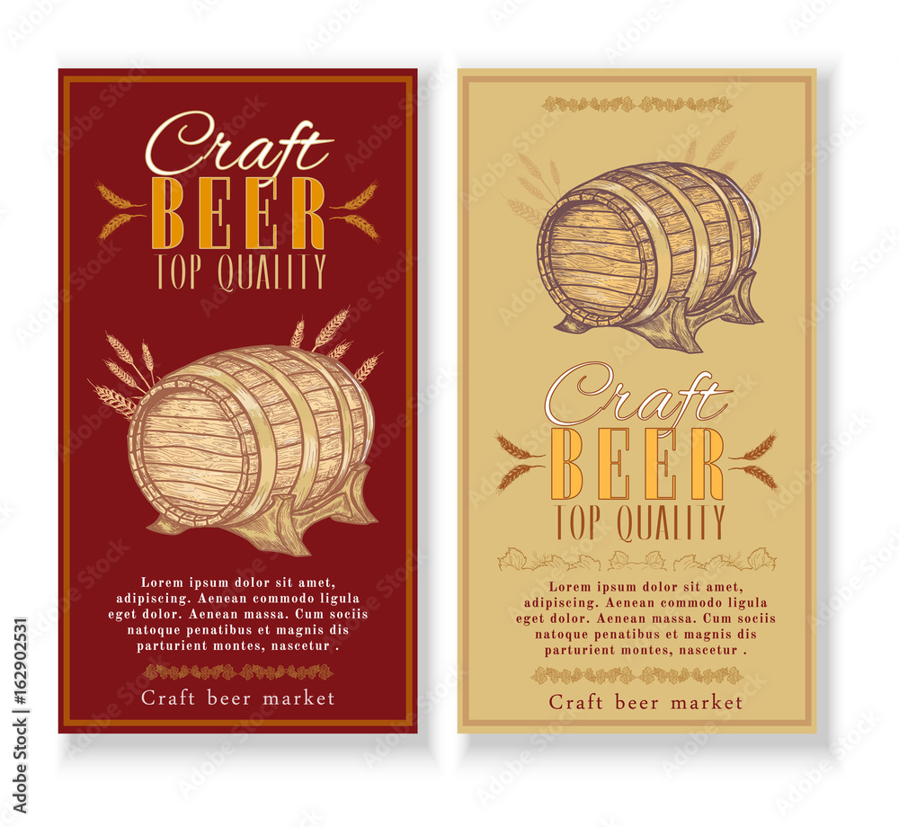 Craft beer banner vintage frame design for labels, banner, sticker and ...