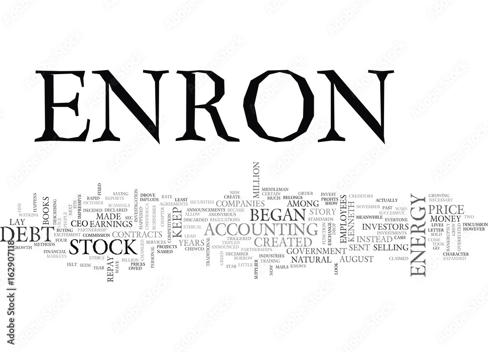 WHAT HAPPENED AT ENRON TEXT WORD CLOUD CONCEPT Stock Vector | Adobe Stock