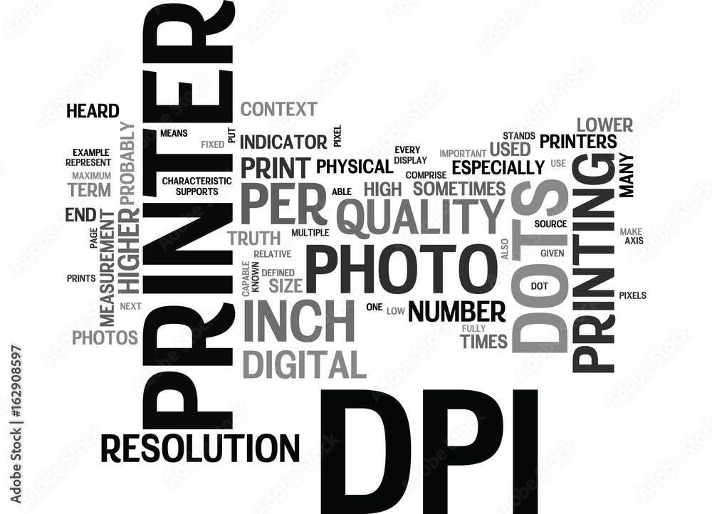 WHAT IS DPI DOTS PER INCH TEXT WORD CLOUD CONCEPT Stock Vector | Adobe ...
