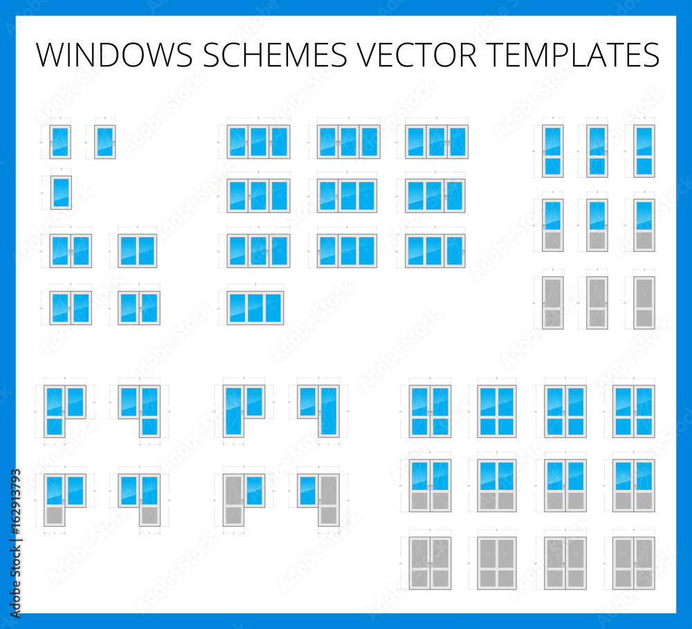 Window schemes vector templates Stock Vector | Adobe Stock