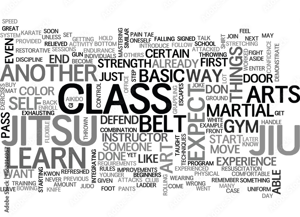 WHAT TO EXPECT IN JIU JITSU TEXT WORD CLOUD CONCEPT Stock Vector ...