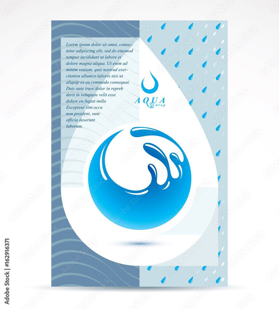 World water day advertising poster, March 22. Mountain water spring ...