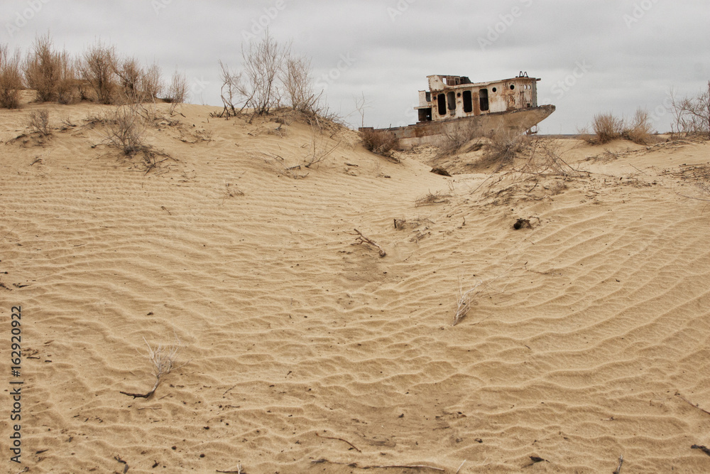 Old ships in the desert ship cemetery the consequence of Aral sea ...