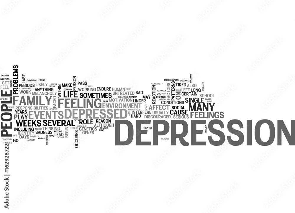 WHY DO PEOPLE GET DEPRESSED TEXT WORD CLOUD CONCEPT Stock Vector ...