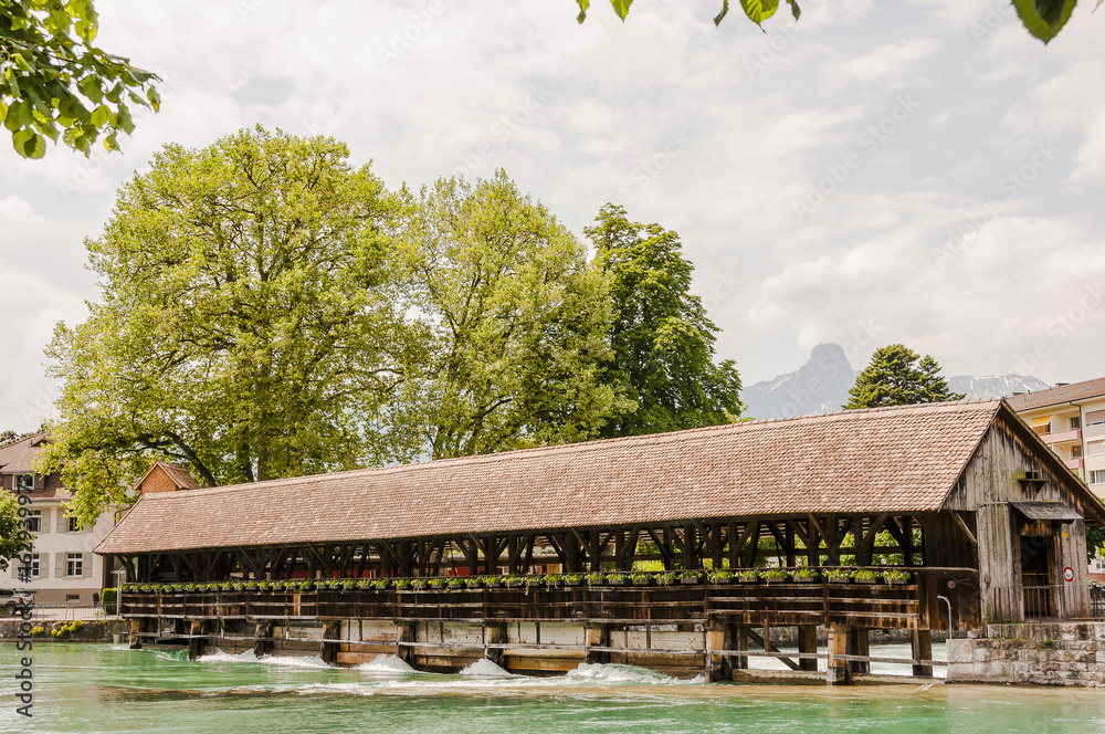 Thun, Stadt, Altstadt, Oberer Schleuse, Aare, Aarequai, Uferweg ...