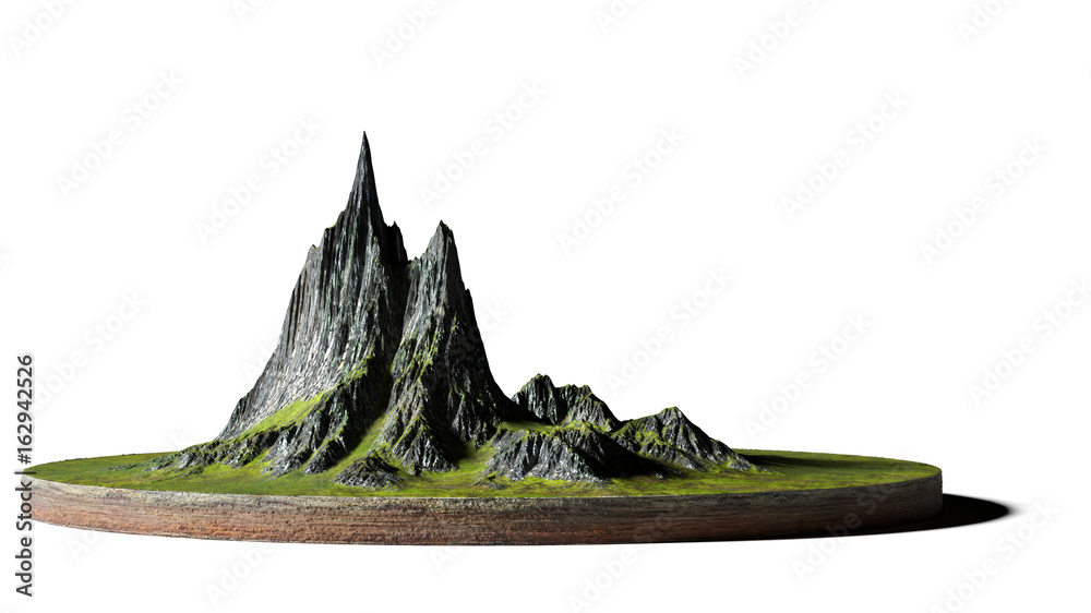 model of a cross section of ground with mountains and meadows Stock ...