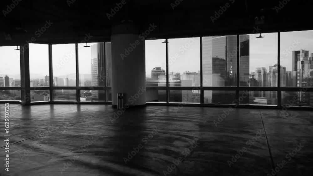 view modern urban from building window,escape layer,sun pass through ...