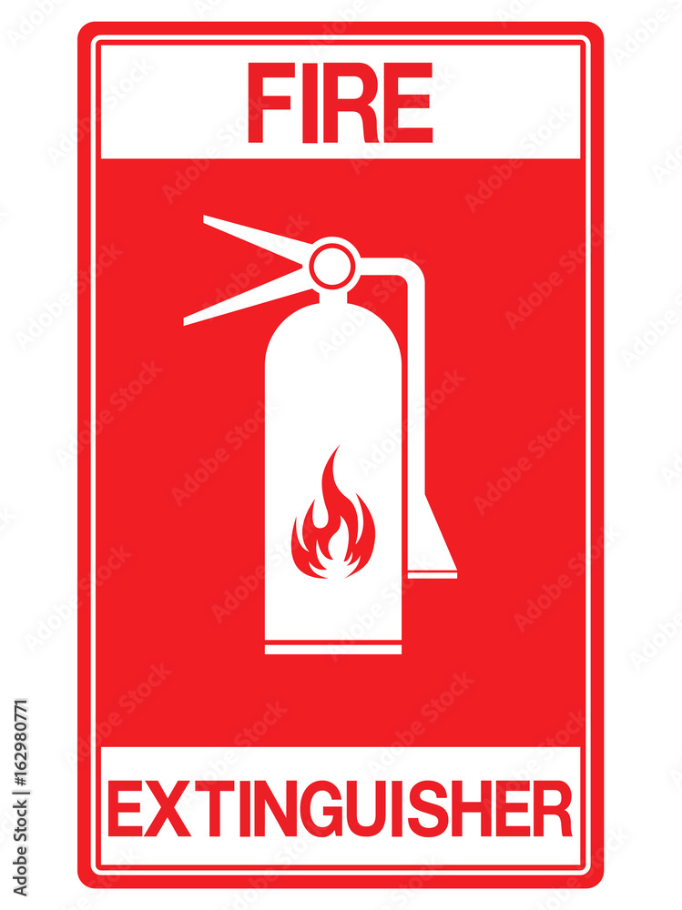emergency exit, fire extinguisher sign Stock Vector | Adobe Stock