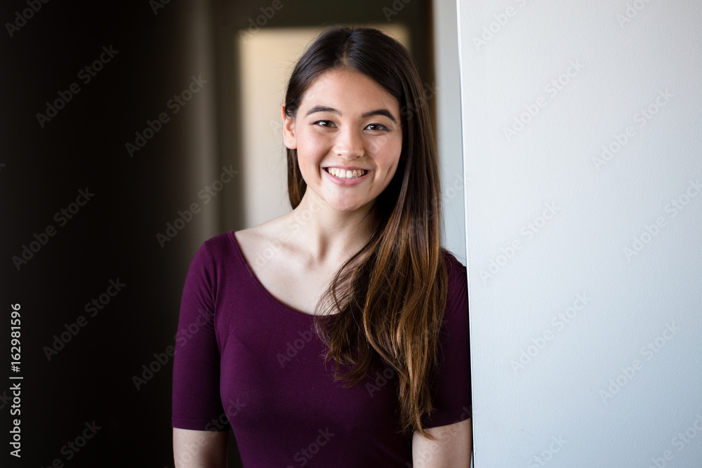 Nice proper conservative casual female headshot, reserved shy asian ...