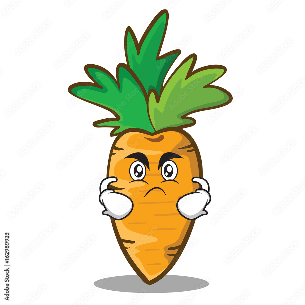 Angry carrot character cartoon style Stock Vector | Adobe Stock