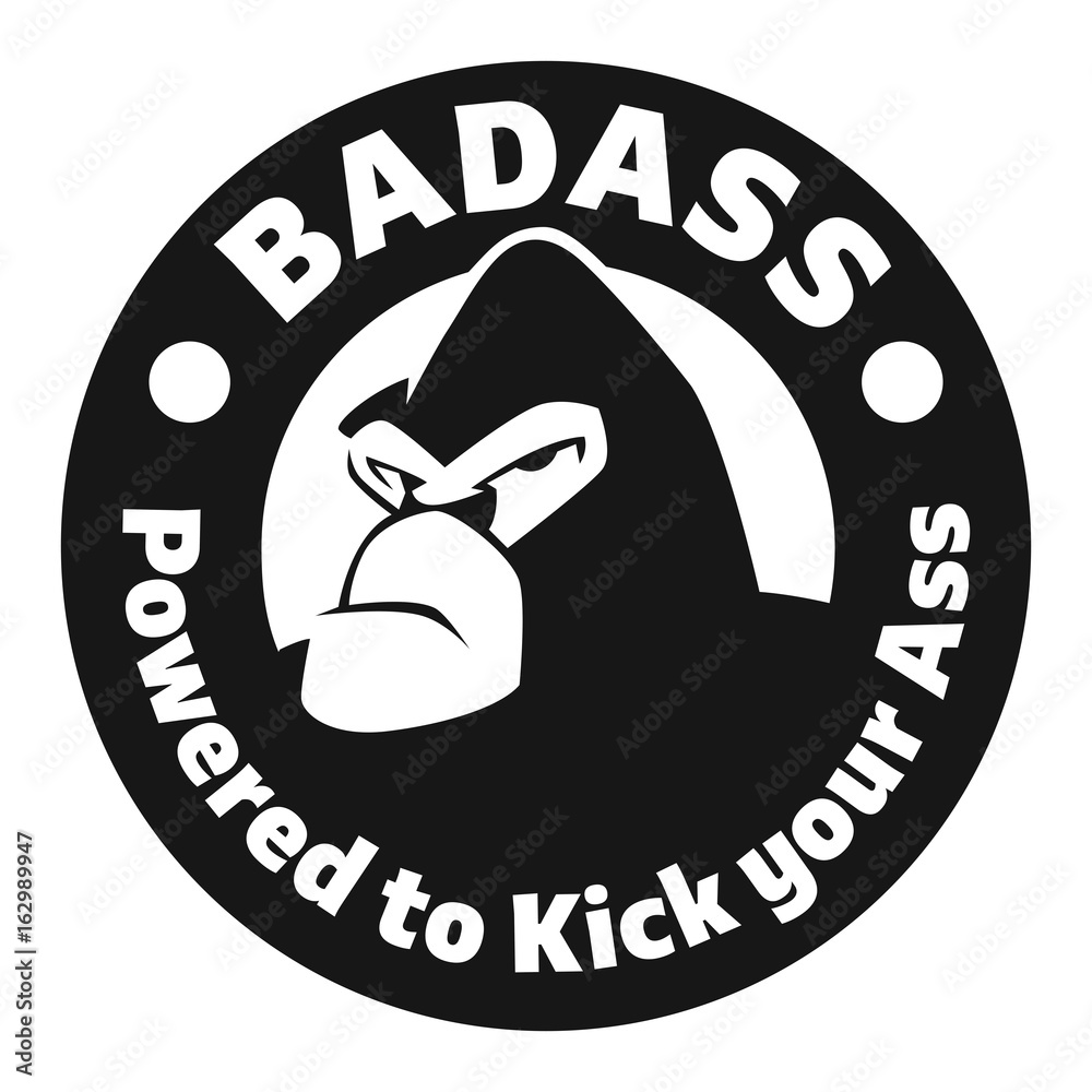 Cool Badass Bad Angry Primate Gorilla Power Beast Symbol Logo Stock ...