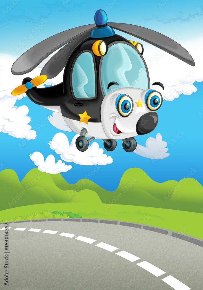 Police Helicopter Cartoon
