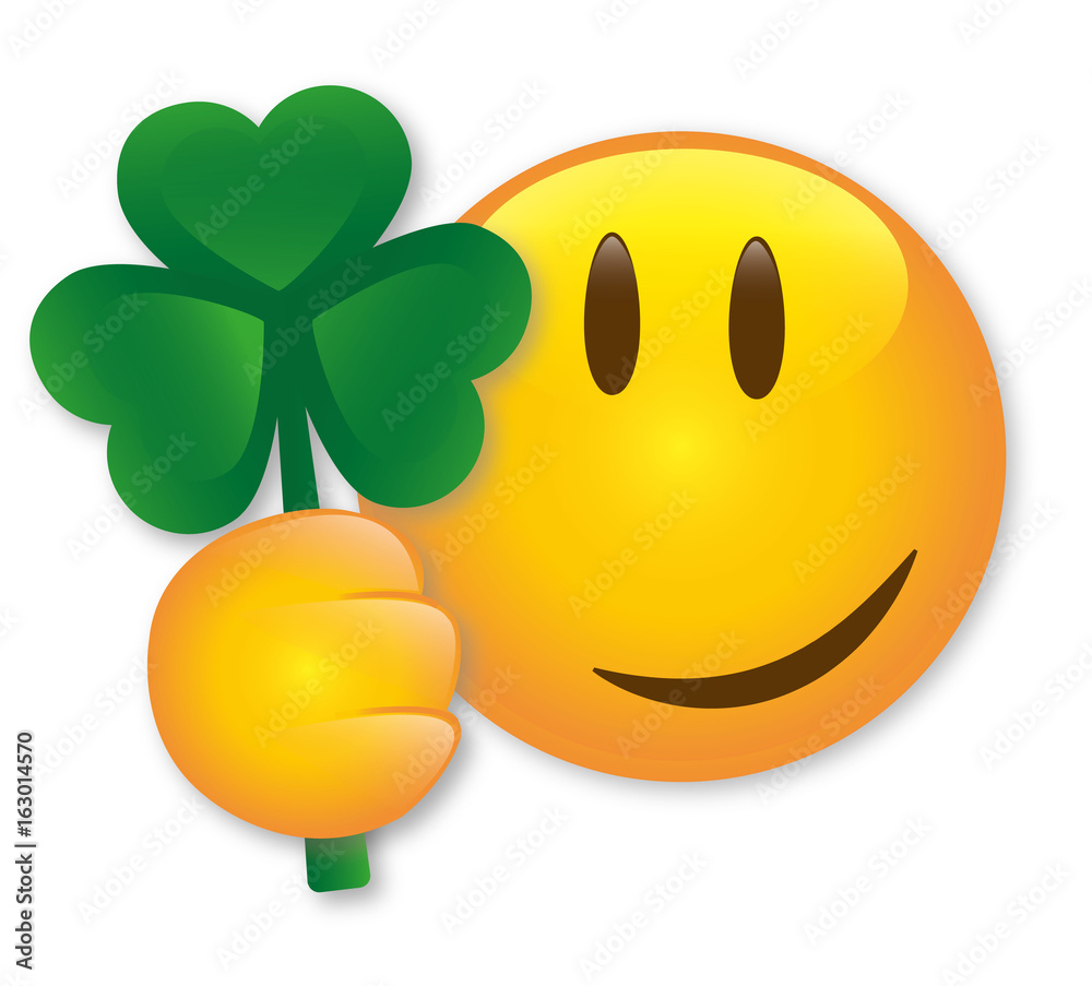 Smiley mit Kleeblatt - Vektor Stock Vector | Adobe Stock