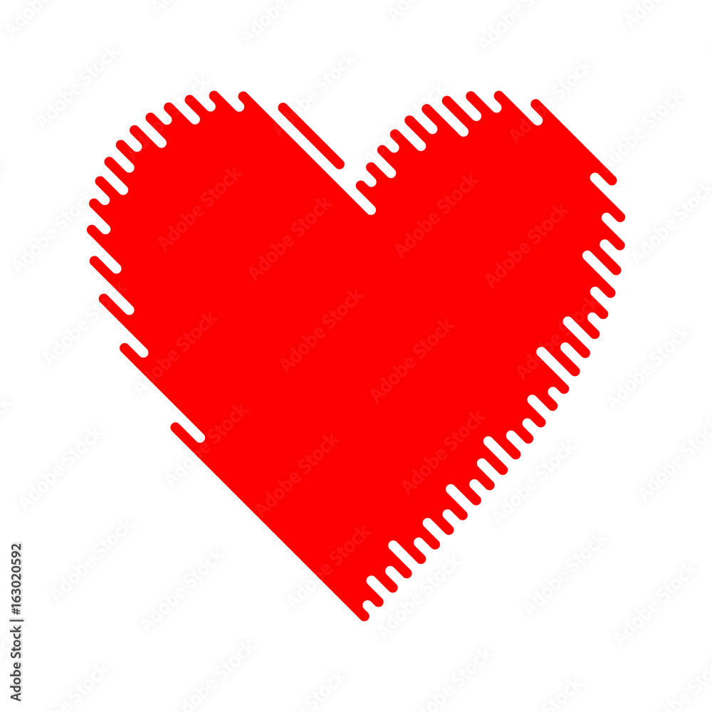Simple red love sign Modern vector flat heart icon Valentine`s day ...