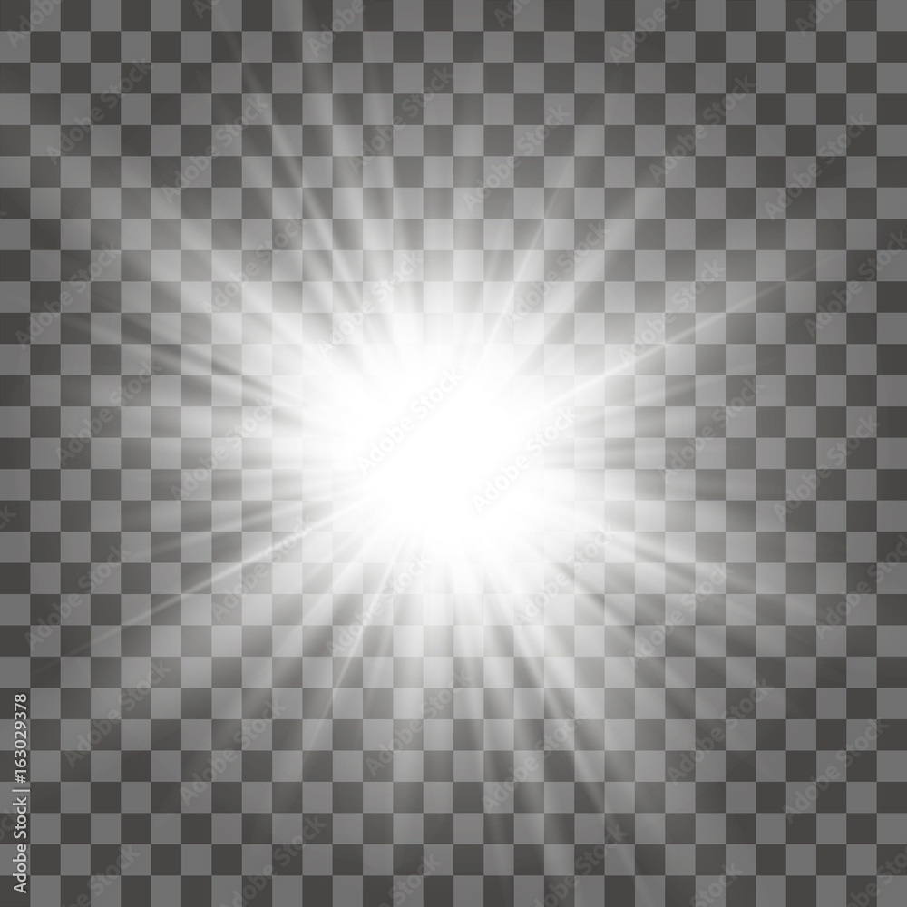 Vetor de White glowing light burst explosion with transparent. Vector ...