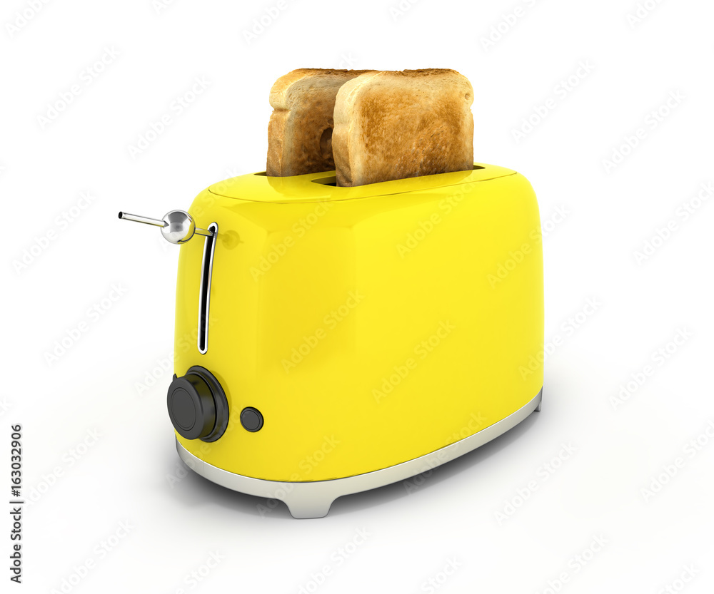 Toaster with toasted bread isolated on white background Kitchen ...