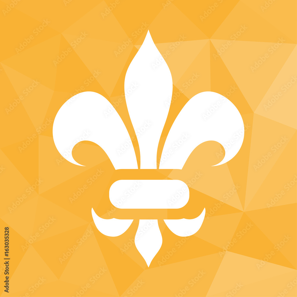 Lilie Ornament - Icon mit geometrischem Hintergrund gelb Stock ...