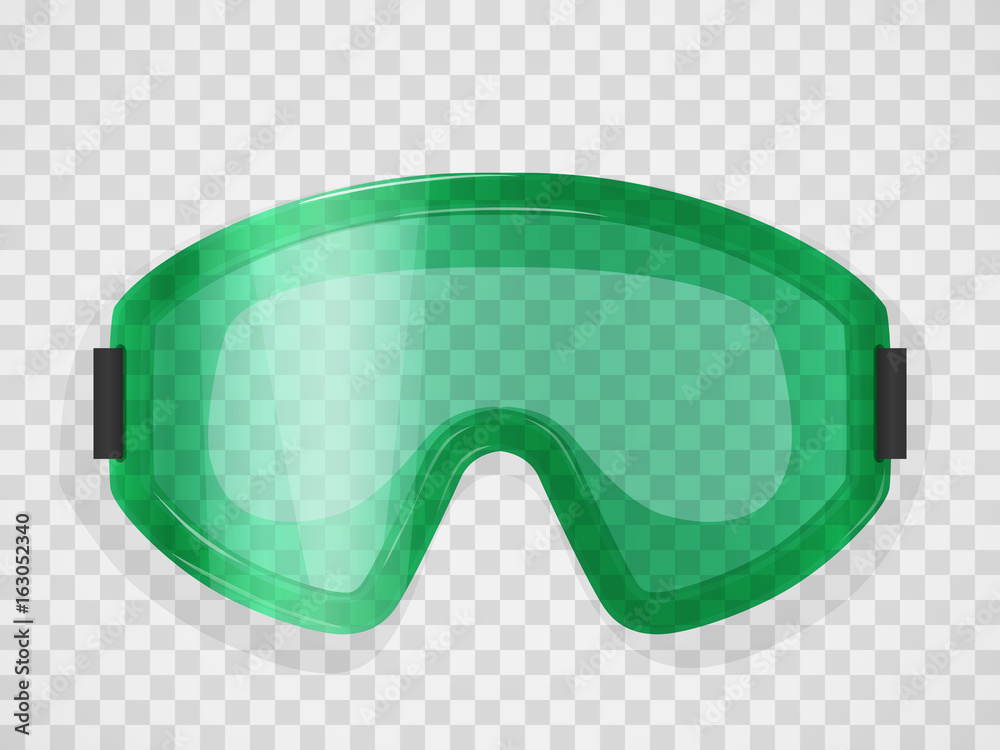 Protective glasses on a transparent background. Realistic vector ...