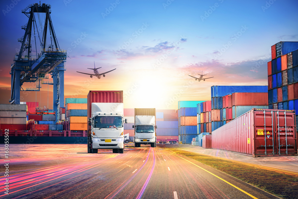 Logistics import export background and transport industry of Container ...