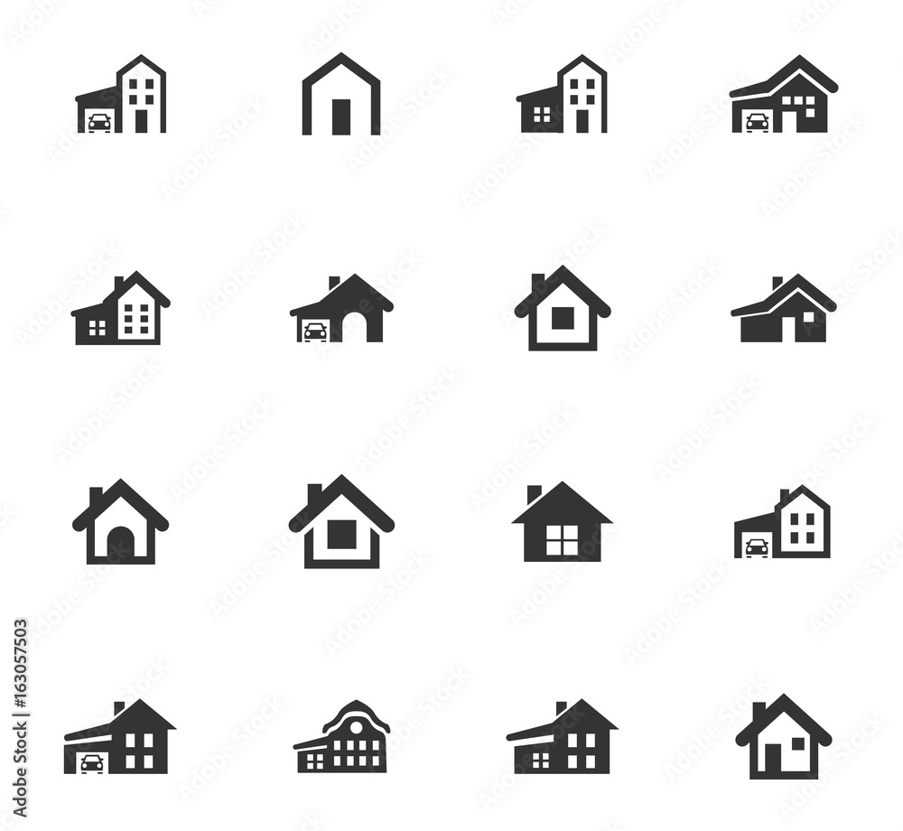 house type icon set Stock Vector | Adobe Stock