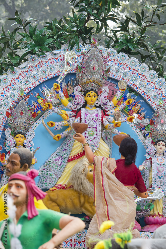 Durga Idol - Durga puja Navratri, New Delhi, India Stock Photo | Adobe ...