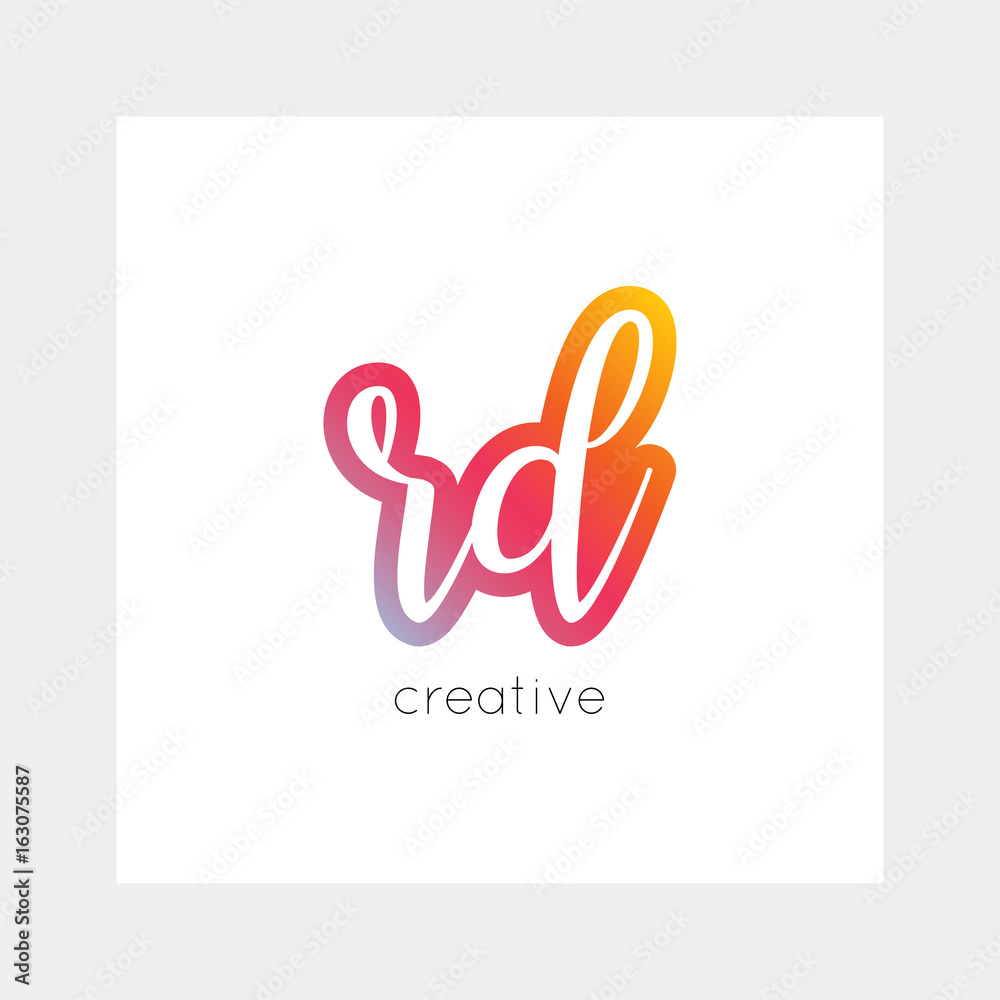 RD logo, vector. Useful as branding, app icon, alphabet combination ...